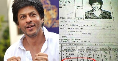Not to be missed! A picture of Shah Rukh Khan's marksheet from college ...