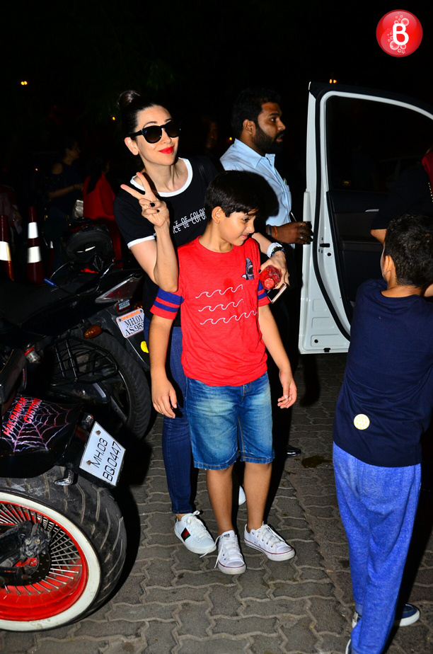 BFFs Karisma and Amrita's evening out with their kids. View Pics!