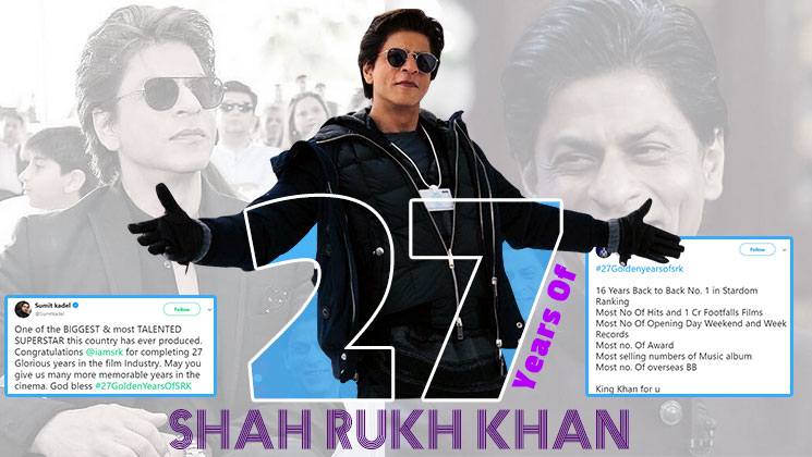 27 Years Of Shah Rukh Khan: Fans flood the superstar with compliments