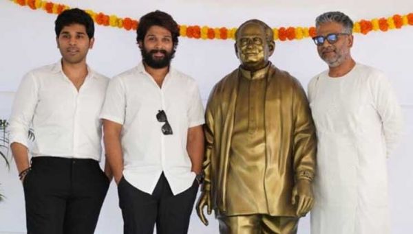 Allu Arjun unveils grandfather's statue on his 100th birth anniversary