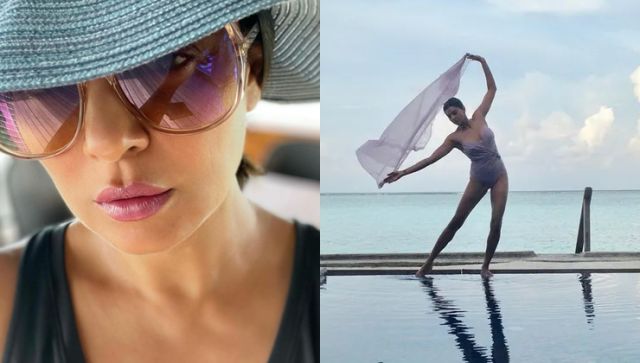 Sushmita Sen chills in the pool wearing a sexy black monokini- SEE PIC