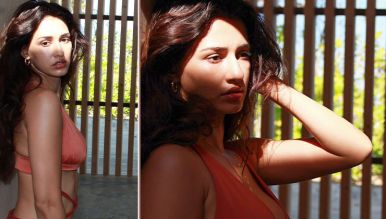 Disha Patani looks sizzling hot in orange cut-out bikini