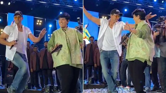 Hrithik Roshan aces his garba moves as he dances with Falguni Pathak