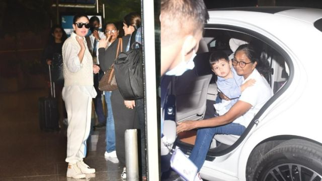 Kareena Kapoor stuns in white as she gets spotted with Jeh at the airport