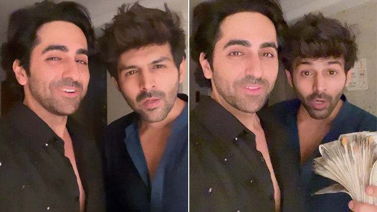 Kartik Aaryan shows off cash he won at Ayushmann Khurrana Diwali party in HILARIOUS video