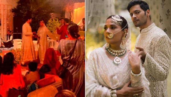 Richa Chadha looks like a vision in white as she walks towards Ali Fazal