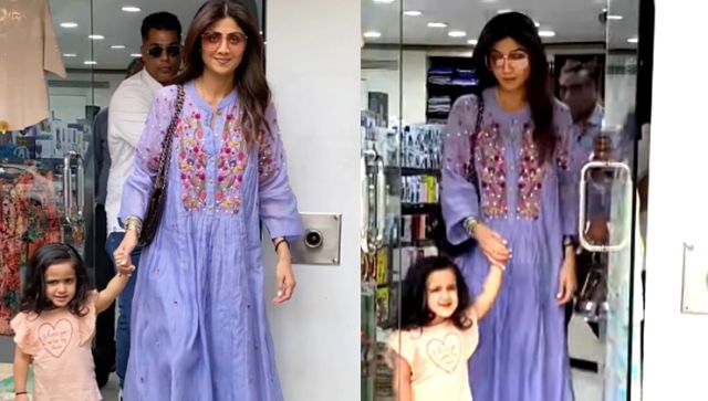 Shilpa Shetty adorably holds daughter Samisha hand as they shop ...