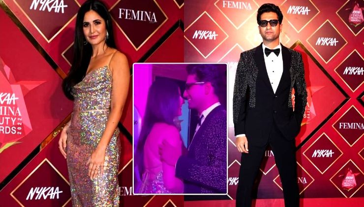 Katrina Kaif blushes as she hugs hubby Vicky Kaushal at an awards show ...