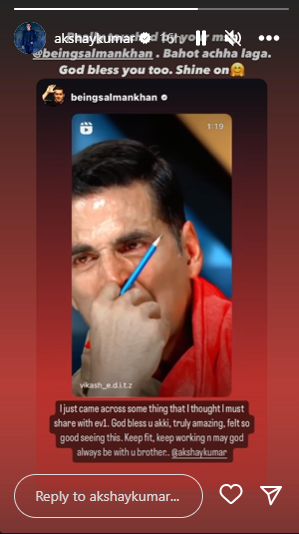 Salman Khan shares an emotional video of Akshay Kumar, the actor reacts