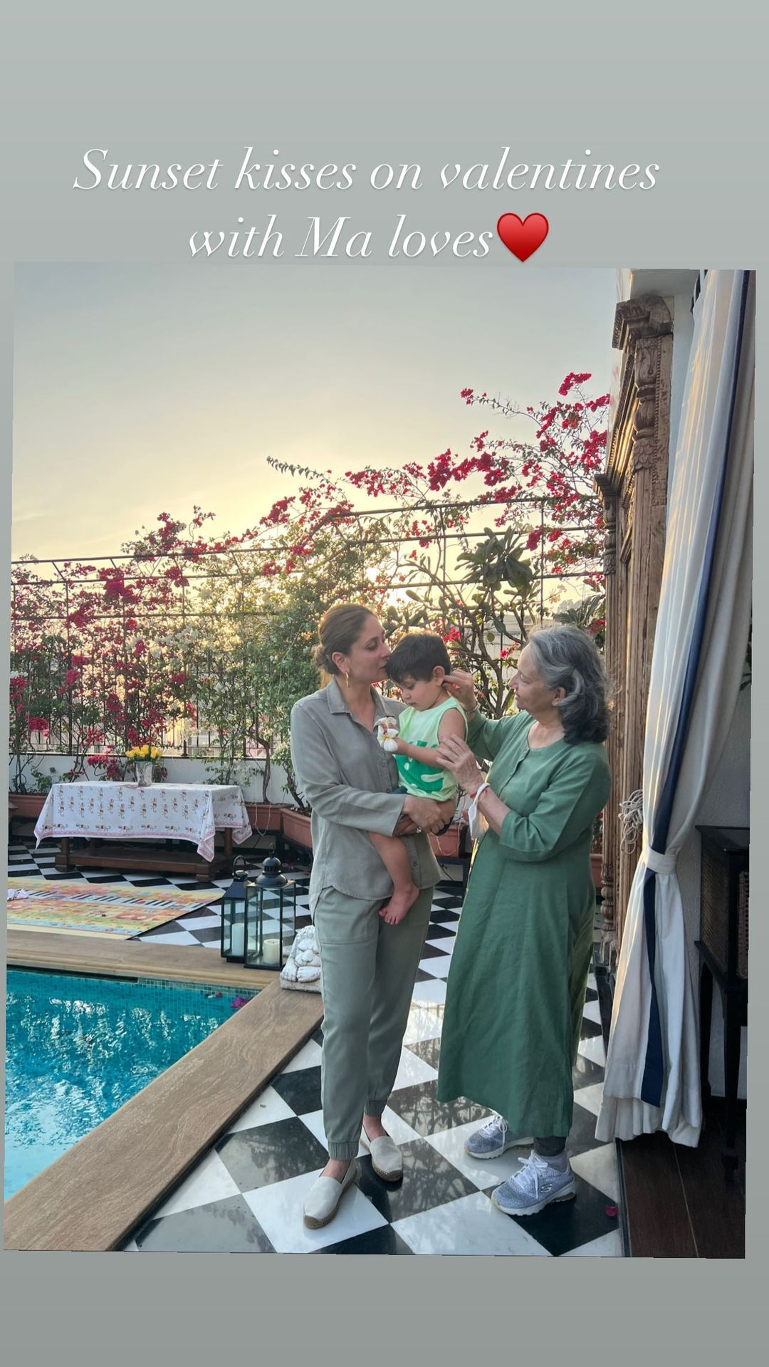 Kareena Kapoor holds son Jeh in her arms as she poses with mother-in ...