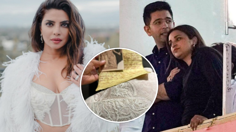 Priyanka Chopra gives a glimpse of her designer outfit ahead of Parineeti Chopra-Raghav Chadha ...