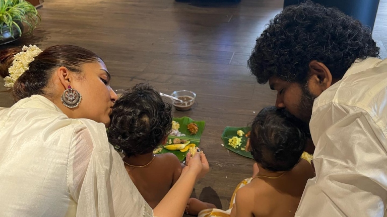 Nayanthara & Vignesh Shivan celebrate their twins' FIRST Onam