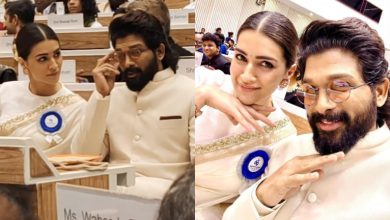 VIRAL! Kriti Sanon and Allu Arjun recreate the iconic Pushpa pose