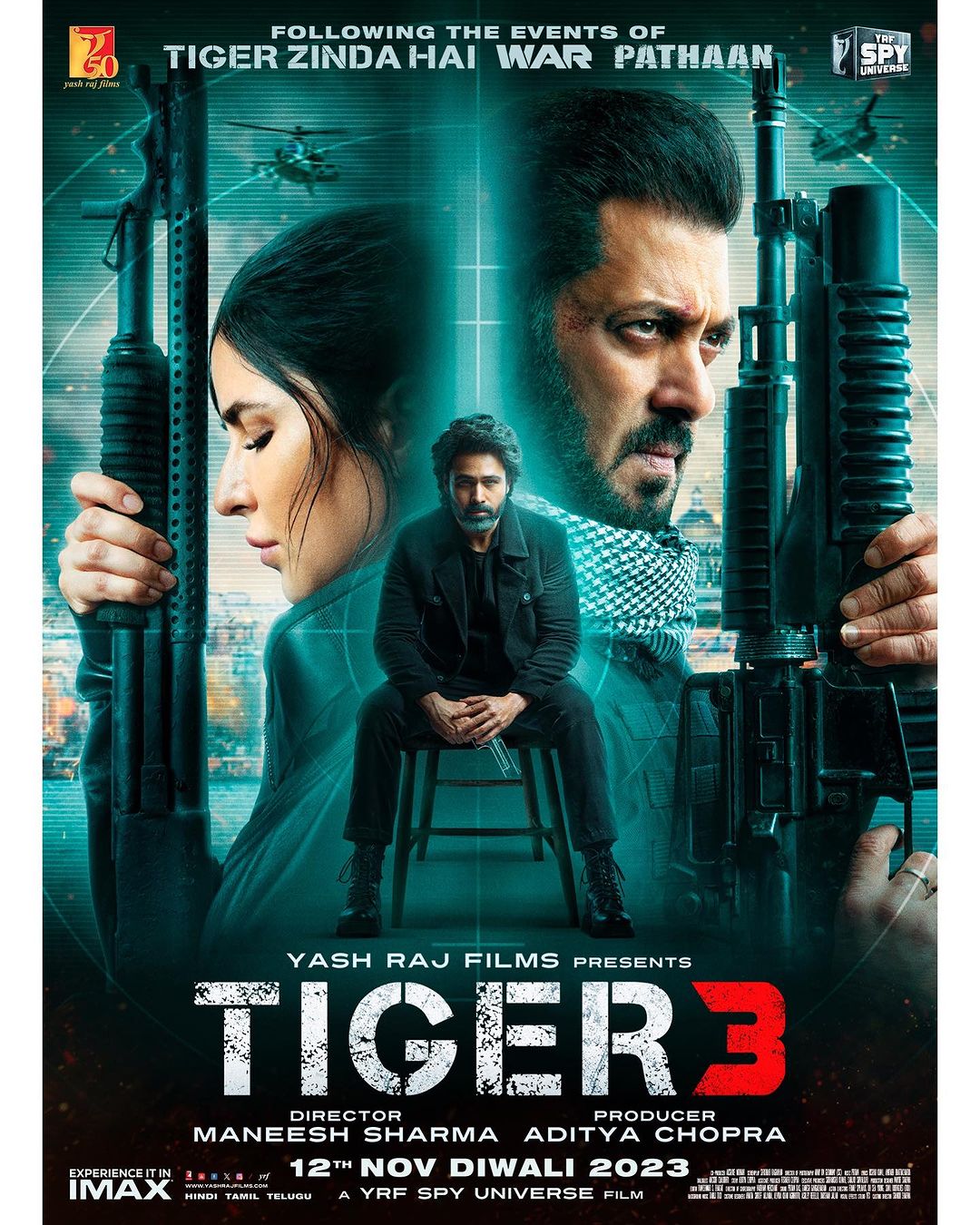 Salman Khan, Katrina Kaif and Emraan Hashmi drop Tiger 3 poster