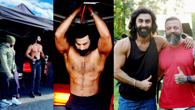 Ranbir Kapoor flaunts his muscular body in BTS photos from Animal sets