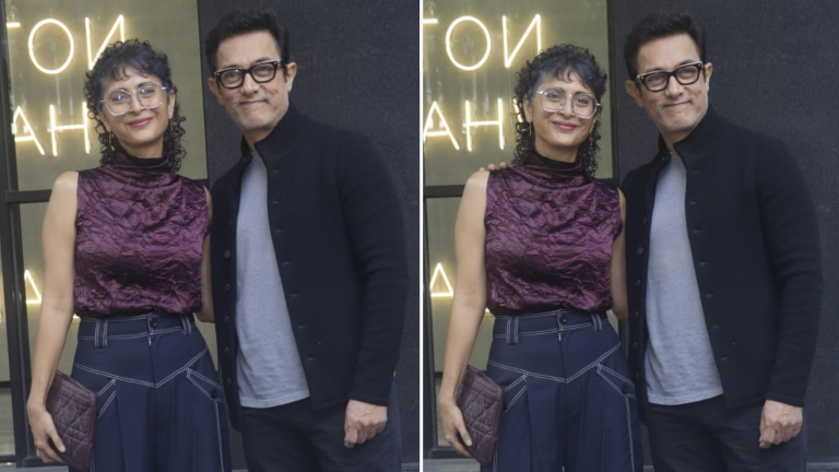 Aamir Khan and Kiran Rao pose together at Laapataa Ladies trailer launch