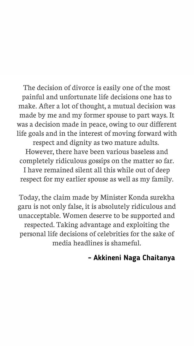 Naga Chaitanya SLAMS Konda Surekha for controversial statement regarding his divorce with ...