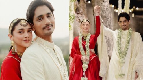 Aditi Rao Hydari, Siddharth look regal in their royal wedding attire