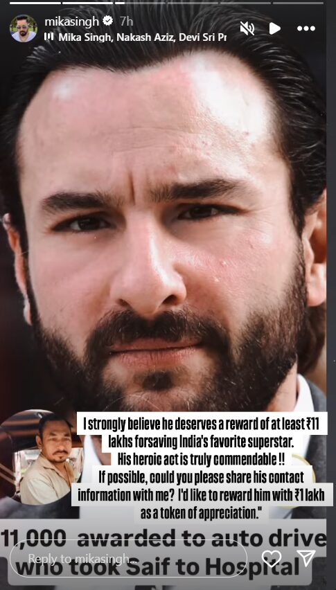 Mika Singh to reward auto driver who helped Saif Ali Khan