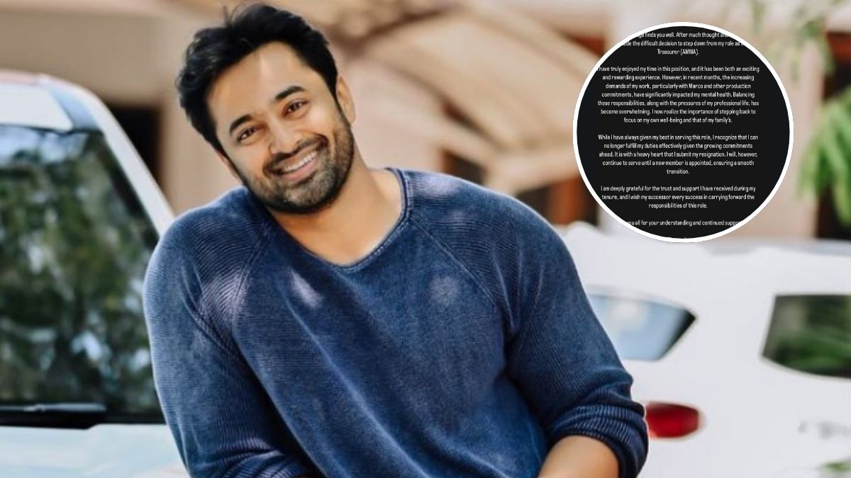 Unni Mukundan RESIGNS as AMMA's treasurer; says, "I can no longer fulfill my duties effectively"