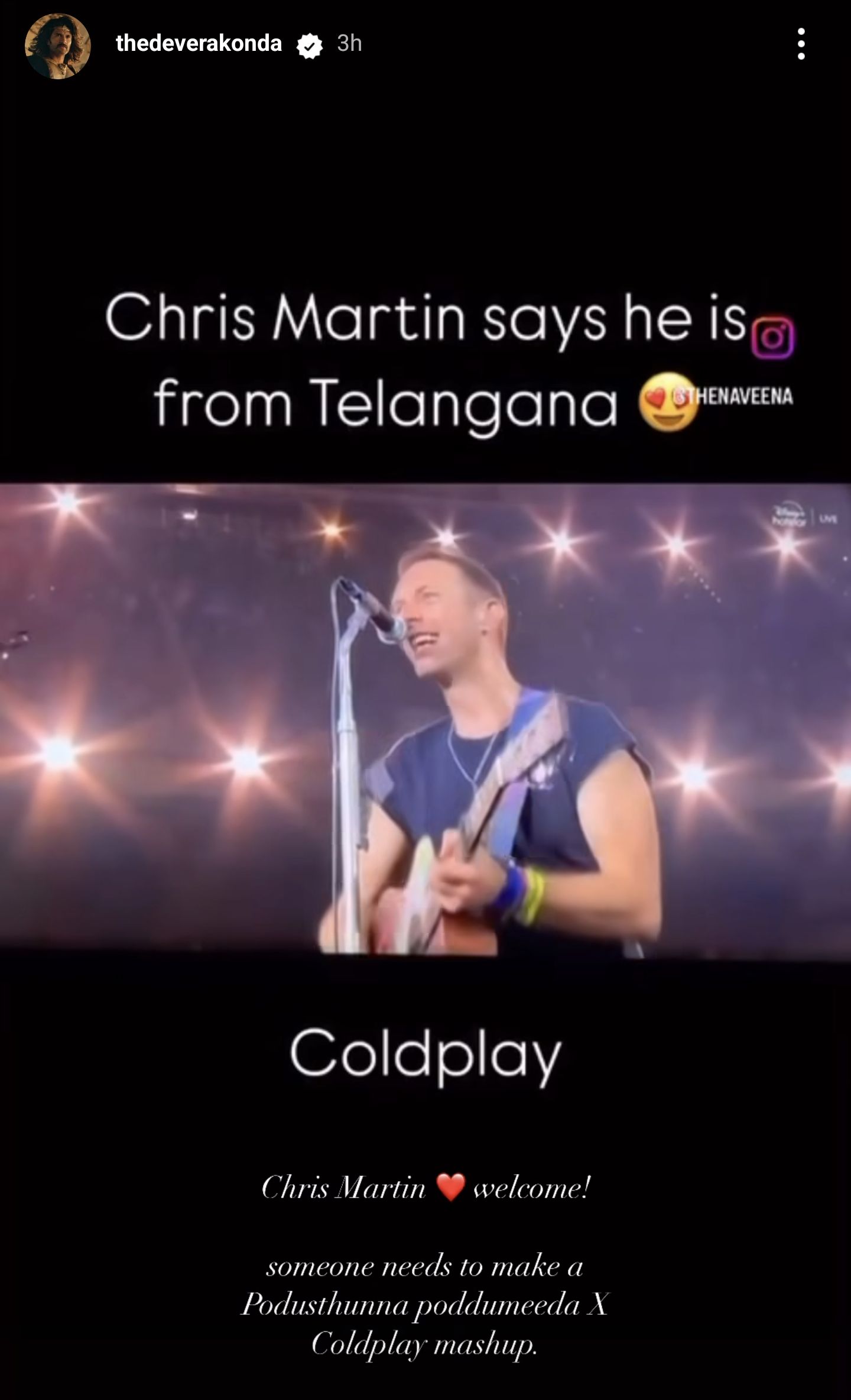 Vijay Deverakonda REACTS to Chris Martin's 'I'm from Telangana' comment ...