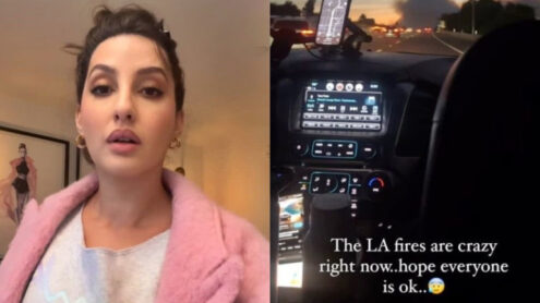 Nora Fathei reacts to LA fires causing her to evacuate the hotel