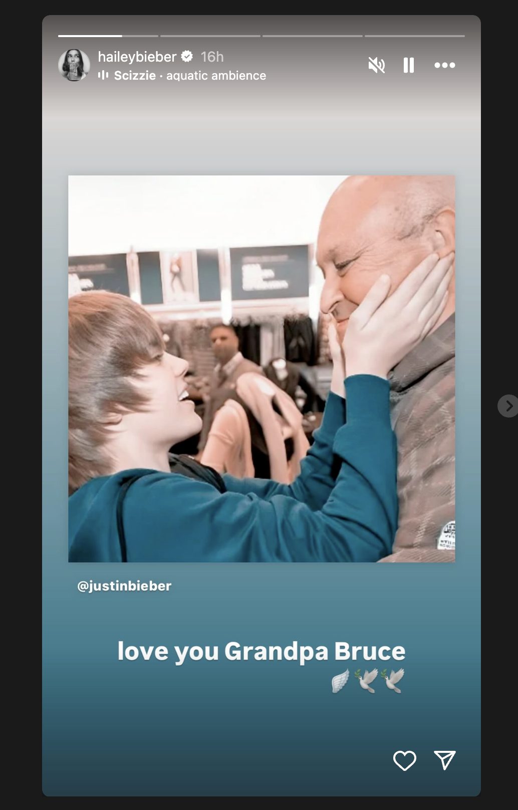 Justin Bieber, Hailey Mourn Loss Of Singer's Grandfather Bruce Dale ...