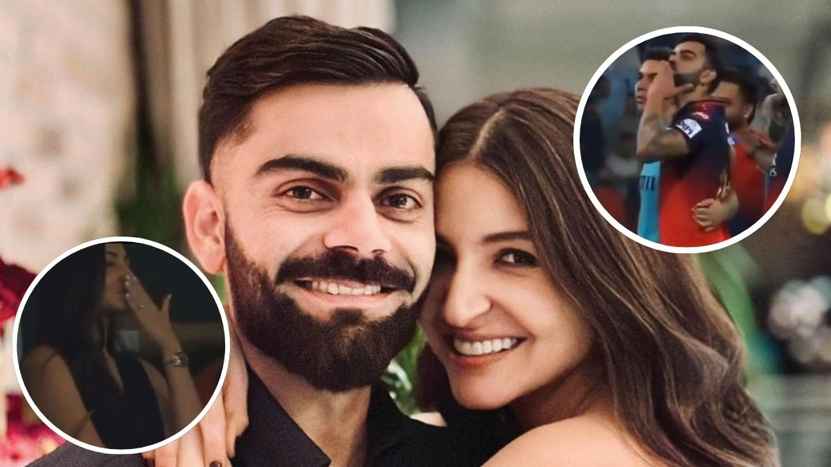 Anushka Sharma, Virat Kohli Adorable Flying Kiss Moment After RCB ...