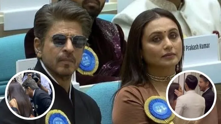 Shah Rukh Khan Fixes Rani Mukerji’s Hair; Holds Her Pallu At National Film Awards; Fans Calls ...